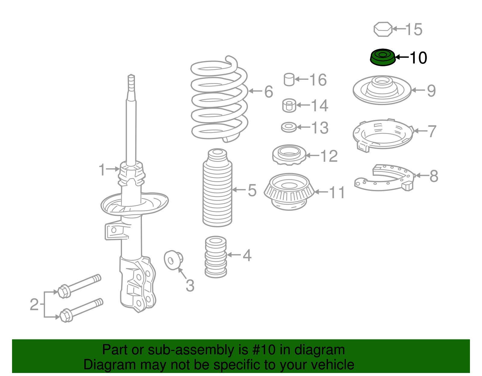 51726-SFA-005 - 2009-2022 Honda - Bearing Shock Absorber Mounting ...
