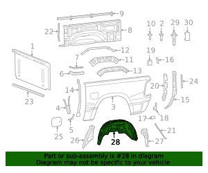 2019-2024 Ram 1500 Quarter Panel Splash Shield 68628904AA | Mopar Parts ...