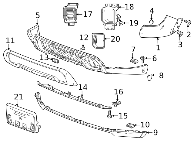 2020-2023 GMC Front Lower Bumper Cover 84587521 GM | GMPartsDirect.com