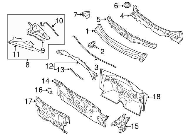 2016-2023 Nissan Maxima Cowl Grille 66862-4RA0A | Nissan Parts Store