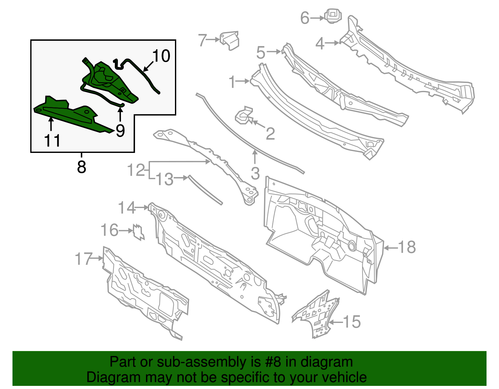 2016-2023 Nissan Maxima Reinforced Panel 66361-4RA0A | QuirkParts