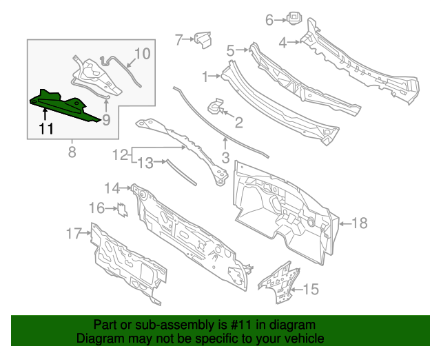2016-2023 Nissan Maxima Reinforced Panel Insulator 66881-4RA0A | QuirkParts