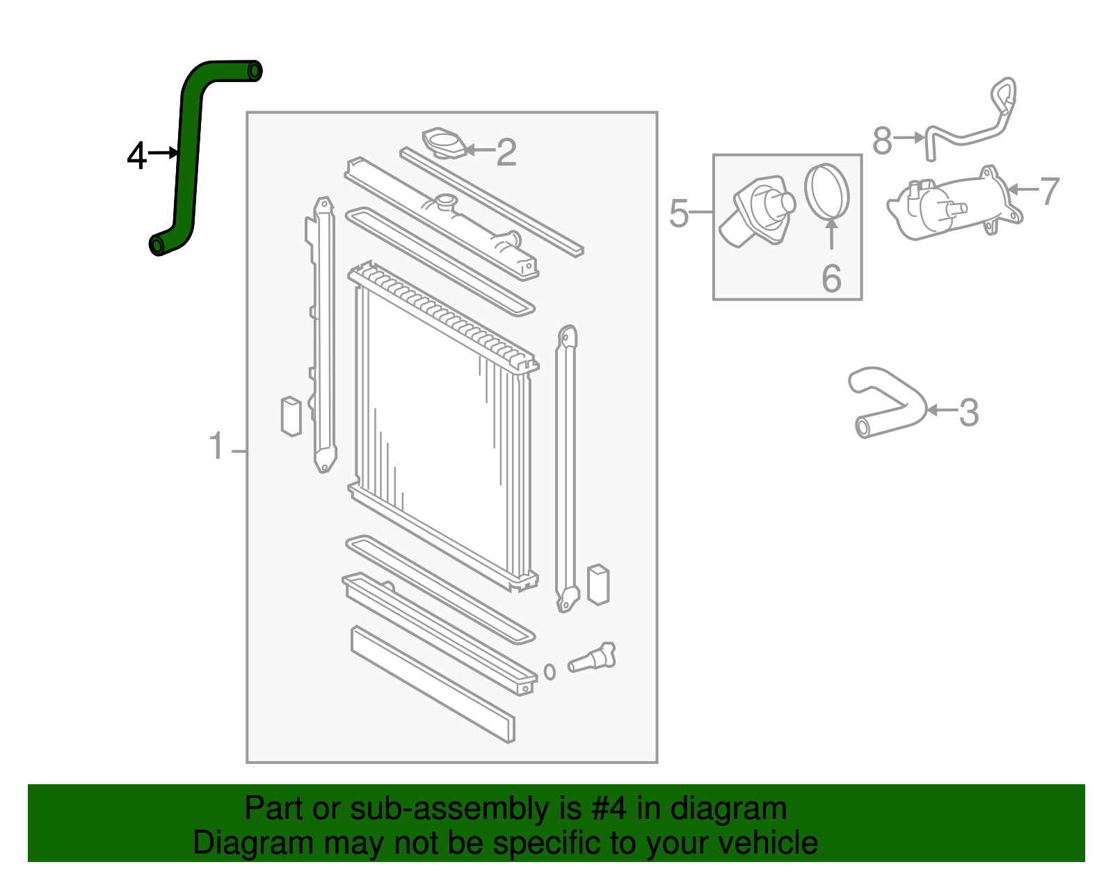 2007-2015 Toyota Radiator Coolant Hose 16572-0S011 | Toyota Parts Center