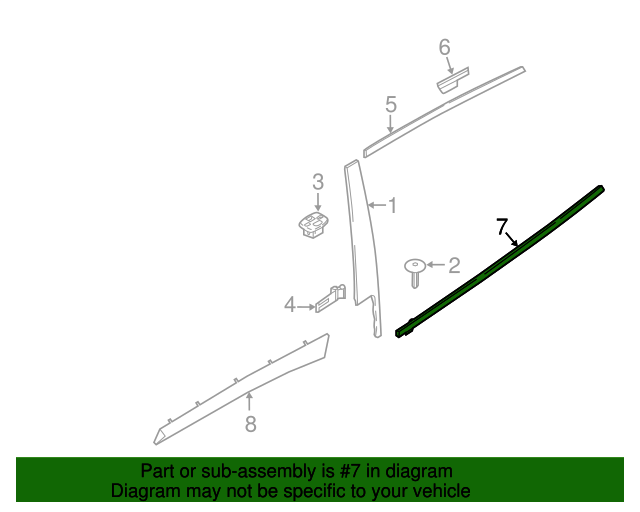 51357349661 - 2016-2022 BMW X1 Belt Molding (51-35-7-349-661) | BMW of ...