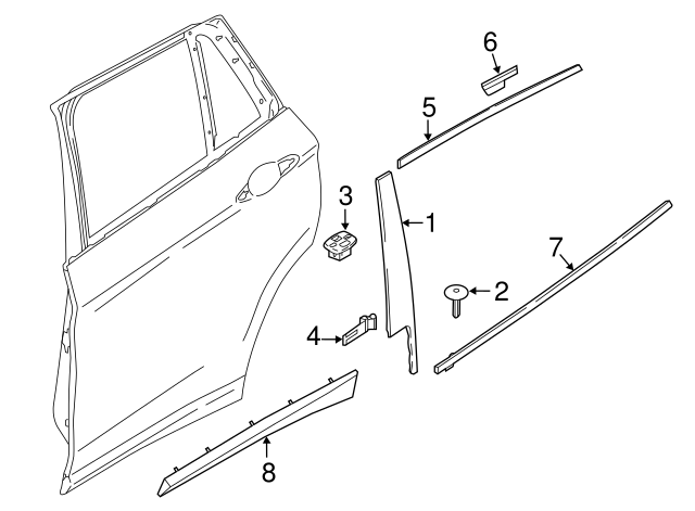 51137352093 - 2016-2019 BMW X1 Lower Molding (51-13-7-352-093) | BMW of ...