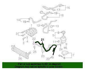 2008-2012 Audi S5 Power Steering Return Hose 8K0-422-891-AJ | OEM Parts ...