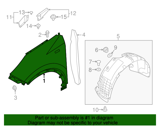2017-2020 Kia Sportage Fender - Driver's Side (LH) 66311-D9000 ...