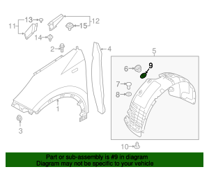 2016-2021 Kia Fender Liner Upper Retainer 84220-C2000 | TascaParts.com