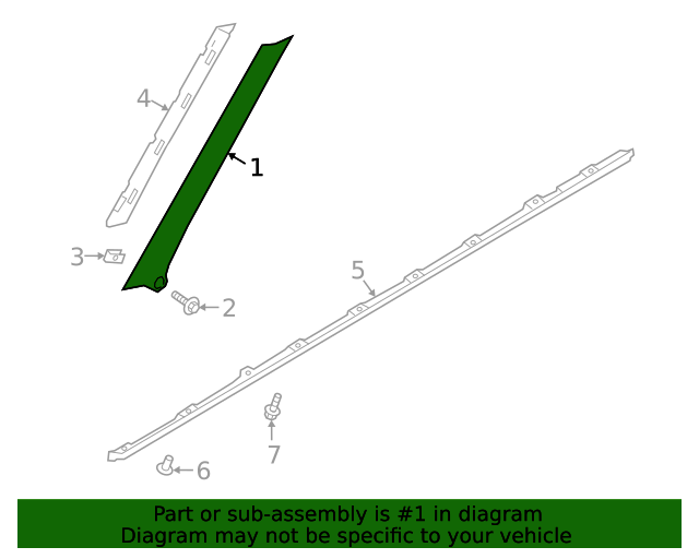 2020-2023 Land Rover Range Rover Evoque Pillar Molding LR114443 | OEM ...