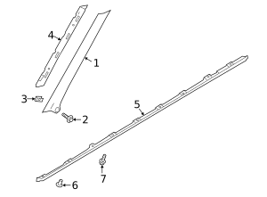 2020-2023 Land Rover Range Rover Evoque Pillar Molding LR114443 | OEM ...