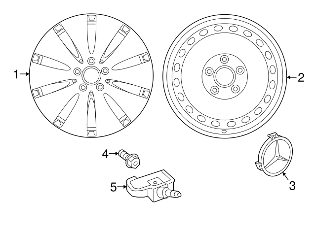 205-401-21-00-7X45 - Wheel 10-Hole 43.2 Cm (17 Inch) - Painted 2015 ...