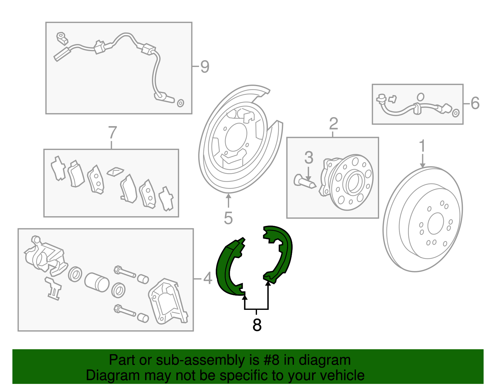 43154-STK-A01 - Park Brake Shoes 2007-2016 Honda CR-V | Honda Parts Online