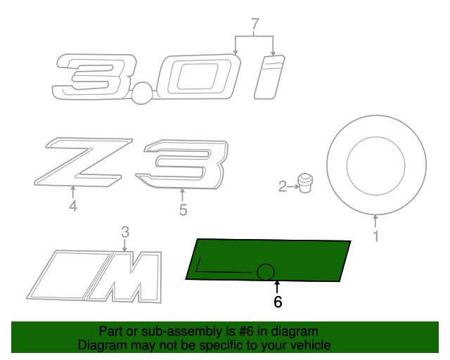 Genuine BMW 51-14-8-401-821 | Nameplate | FREE Shipping on Most Orders ...