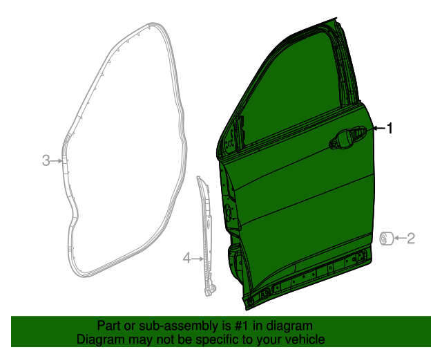 2017-2020 Jeep Compass Door Shell - Passenger Side (RH) 68242542AD ...