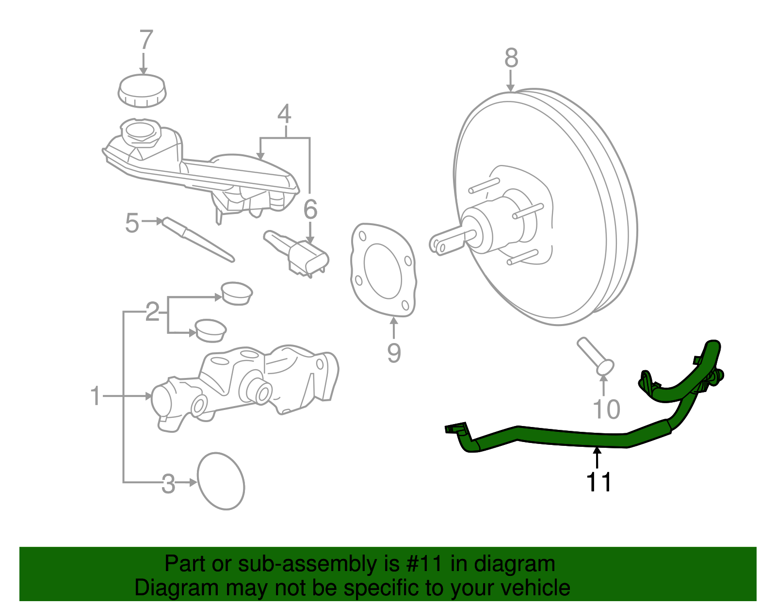 2011-2015 Ford | Vacuum Tube | BT4Z-9C490-B | Walls' Ford Parts
