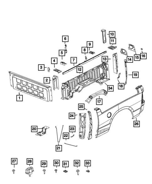 Pickup Box and Fuel Filler Door for 2023 Ram 3500 | Mopar Estores