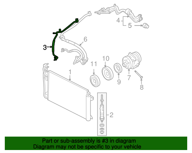 2010-2012 Ford A/C Refrigerant Hose AE5Z-19835-B | TascaParts.com