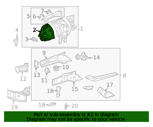 53712-53041 - Fender Apron 2013-2020 Lexus | AutoNationParts.com