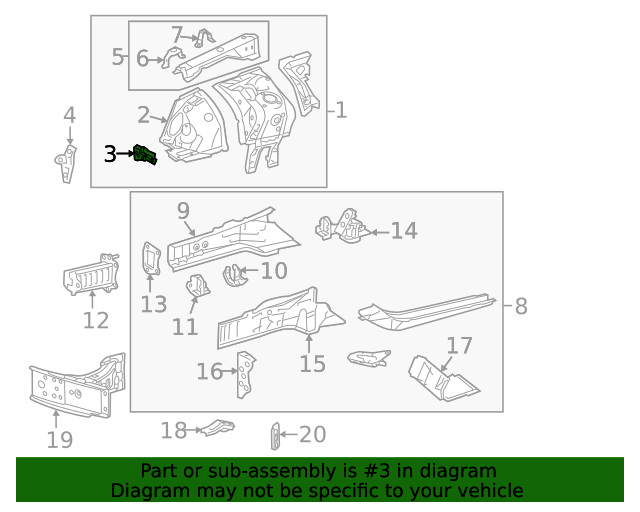 53258-53040 - Fender Apron Reinforcement 2014-2020 Lexus ...