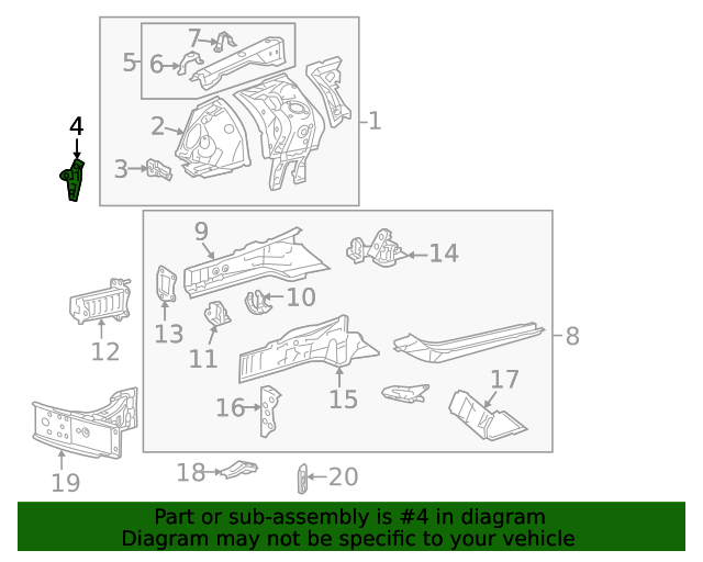 2014-2020 Lexus Front Panel Front Bracket 53837-53010 | LexusOfKendall
