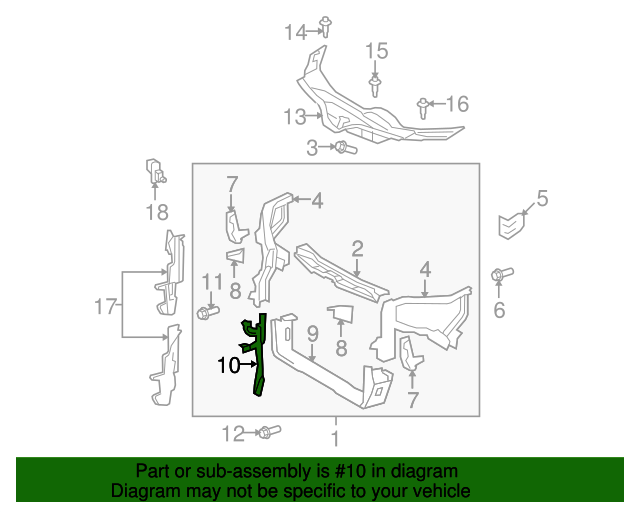 53208-0T010 - Hood Latch Support 2009-2015 Toyota Venza ...
