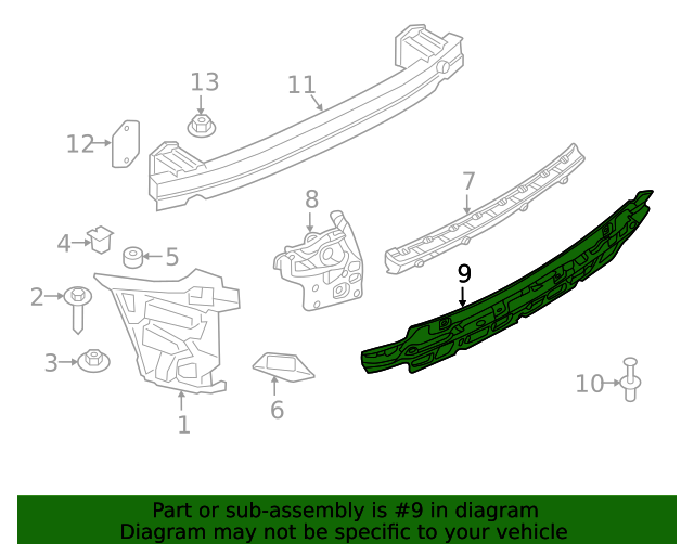 Genuine BMW 51-12-8-075-842 | Energy Absorber | FREE Shipping on Most ...