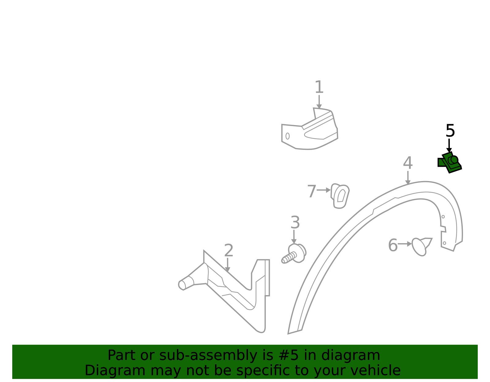 2019-2020 Nissan Pathfinder Wheel Opening Molding Clip 63848-1A40A ...