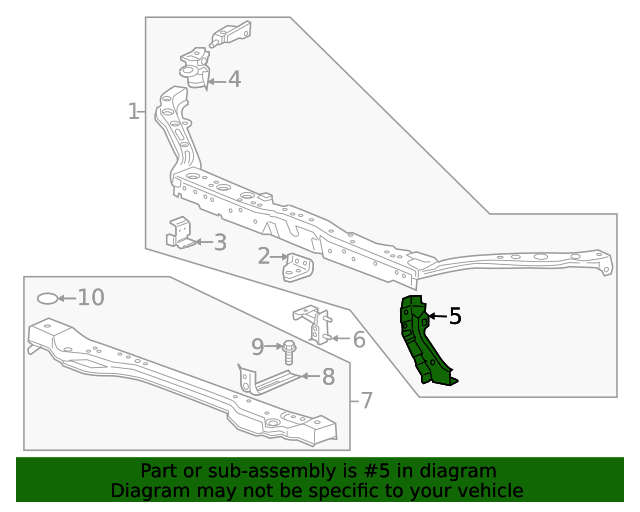 95174272 - Radiator Support Tie Bar Bracket 2013-2022 GM ...