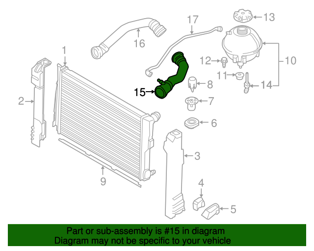 2013-2018 BMW Upper Hose 17127646155 | OEM Parts Online