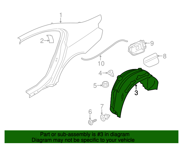 51-71-7-276-184 - Cover, wheel housing, rear right 2013-2019 BMW ...