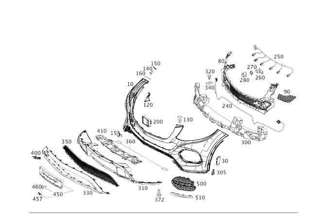 2016-2019 Mercedes-Benz Bumper, Front 292-885-74-00 | Mercedes-Benz Parts