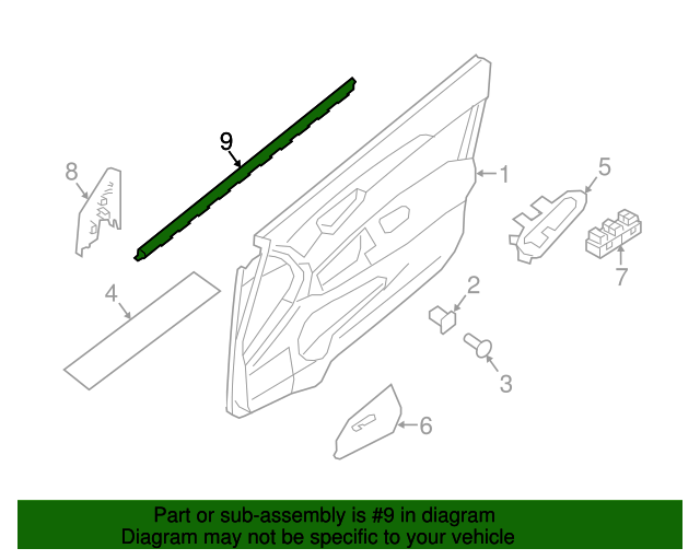 2013-2019 Nissan Sentra Belt Weather-Strip - Passenger Side (RH) 80834 ...