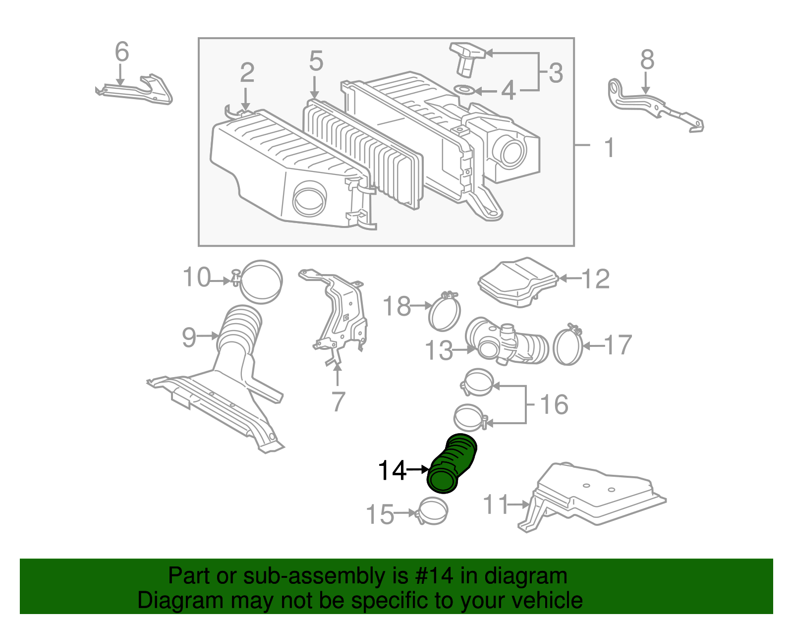 2006-2010 Toyota Highlander Intake Hose 17881-20140 | OEM Parts Online