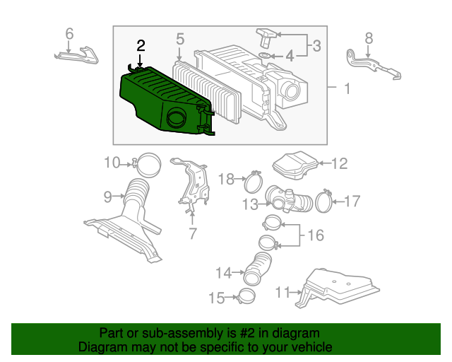 17705-20210 - Air Filter Housing - 2006-2010 Toyota Highlander | OEM ...