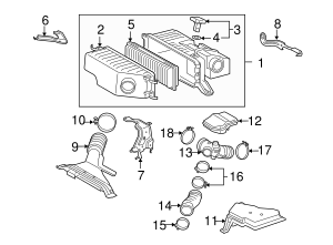OEM 2006-2010 Toyota Highlander Air Filter Housing Part # 17705-20210 ...