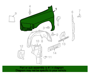 2006-2009 Dodge Fender - Driver's Side (LH) 55276987AB | TascaParts.com