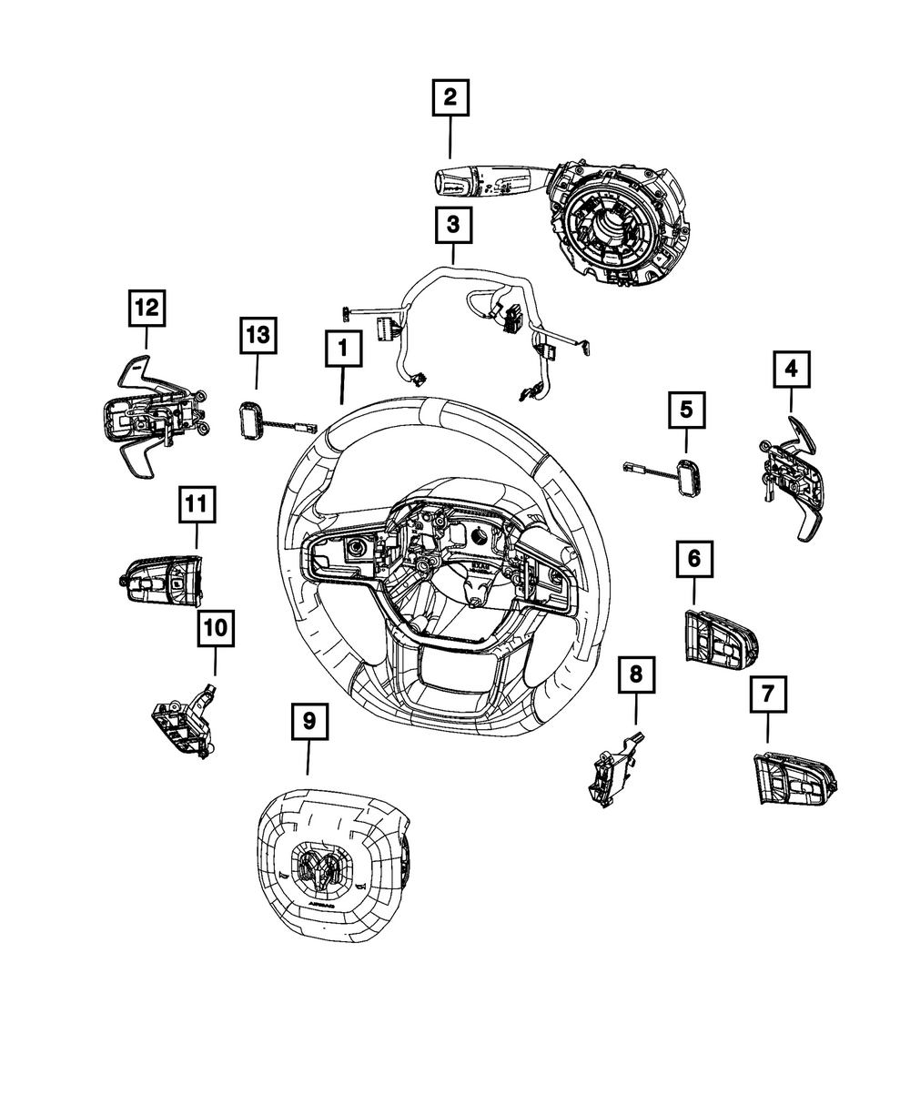 2025 Ram Steering Wheel Switch 68570971AD | Mopar eStore