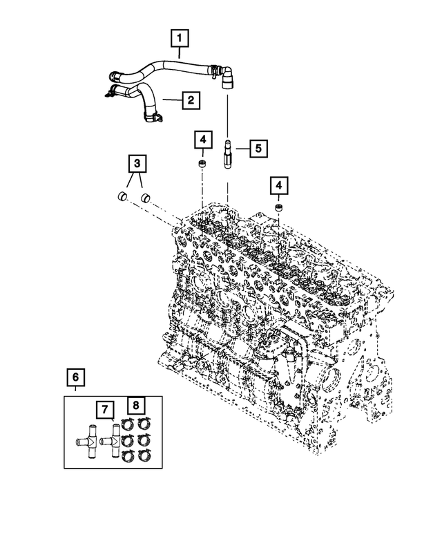 2019-2024 Ram 3500 Heater Return Hose 68359948AA | Mopar.com National ...