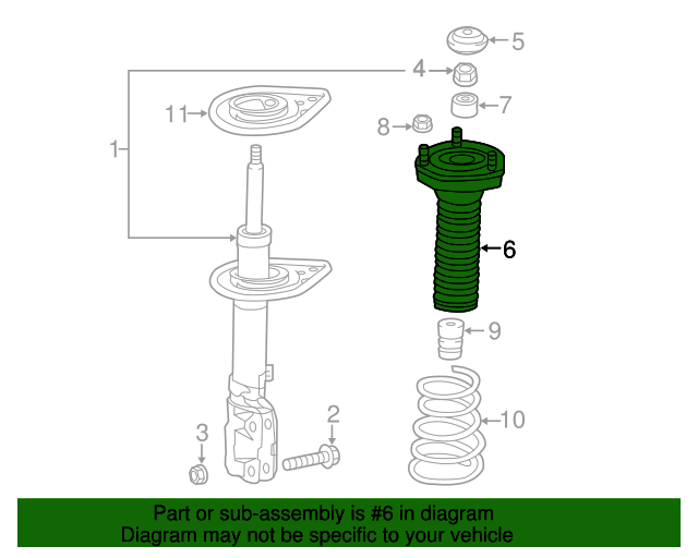 2013-2018 Lexus Suspension Strut Mount 48750-33160 | AutoNationParts.com