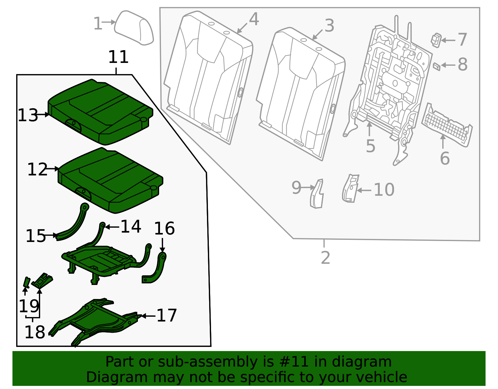 2021-2023 Kia Sorento | Cushion Assembly | 89A10-R5720MS9 | Kia Auto Parts