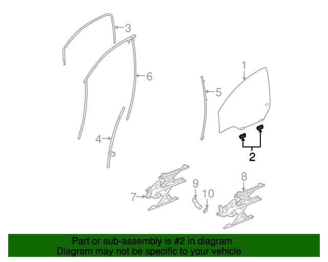 1996-2007 Saturn Front Door Window Glass Insulator 21170767 ...