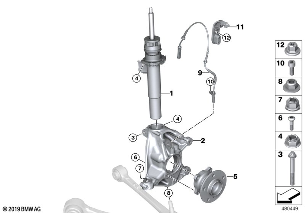 2013-2016 BMW Front Right Spring Strut 31316870358 | Retail Performance ...
