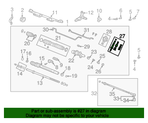 53641-SCV-A01 - Rack And Pinion Control Valve 2003-2011 Honda Element ...