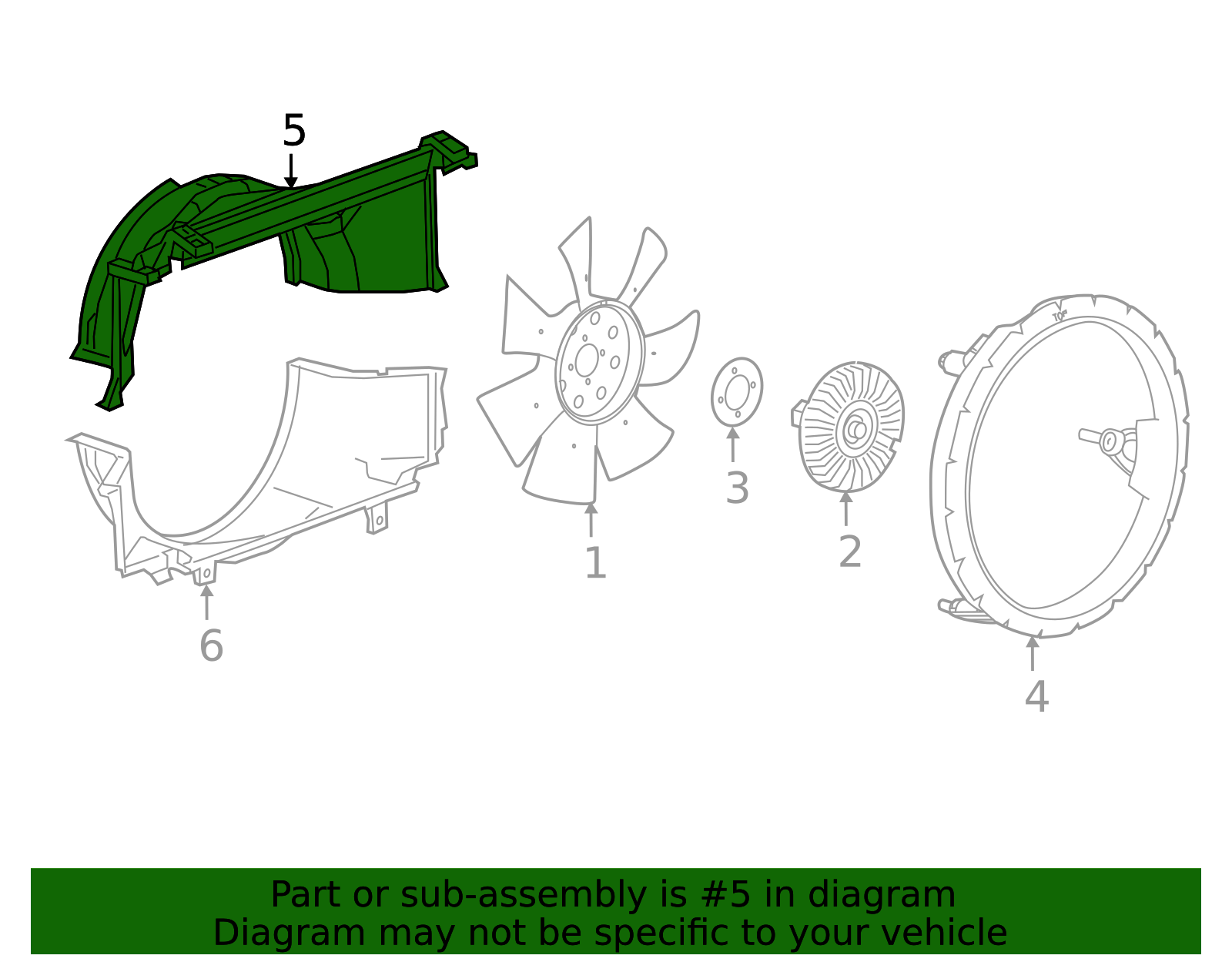 2021-2025 GM Engine Coolant Fan Upper Shroud 84930910 GM ...