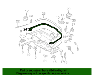 209-750-00-98 - Convertible Top Seal 2004-2009 Mercedes-Benz ...