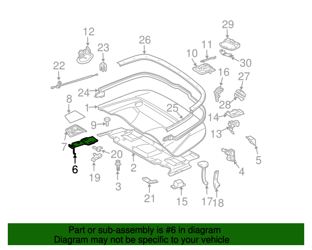 209-757-08-06 - Convertible Top Hinge Cover 2004-2009 Mercedes-Benz ...