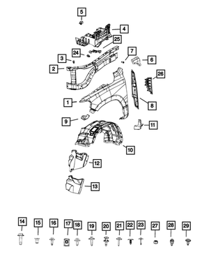 2021-2023 Ram 1500 Wheelhouse Shield, Left 68468133AA | AutoNationParts.com