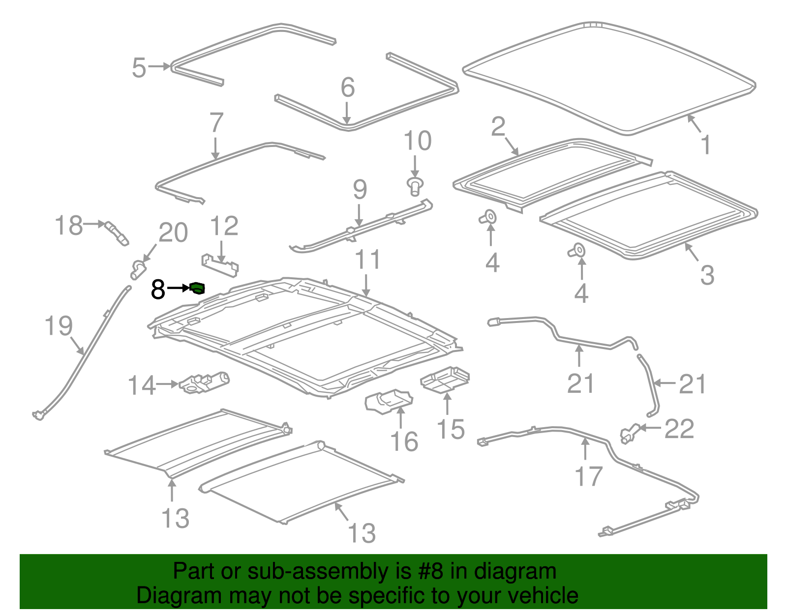 84016559 - Sunroof Air Deflector Clip 2016-2020 Cadillac CT6 | Gateway ...