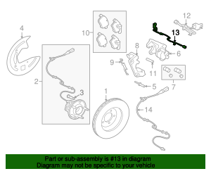Jaguar OEM Brake Hydraulic Hose Part# C2Z26184 | OEM Vehicle Parts