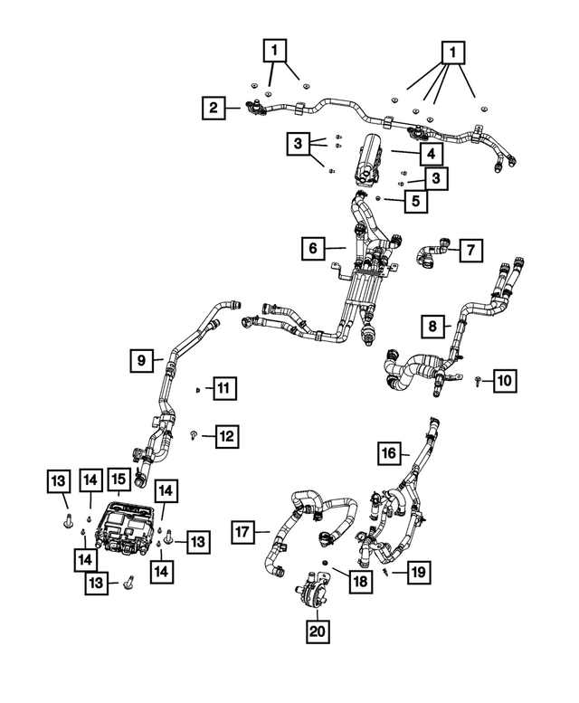 2021-2022 Jeep Wrangler Auxiliary Coolant Pump 68617741AA | Mopar Estores